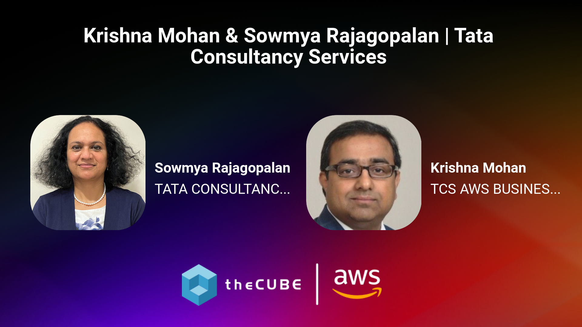 AWS re:Invent 2022 | Krishna Mohan & Sowmya Rajagopalan | Tata ...